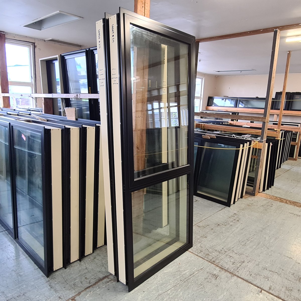 NEW Double Glazed Aluminium Window 850 x 2000 | Matte Black ...